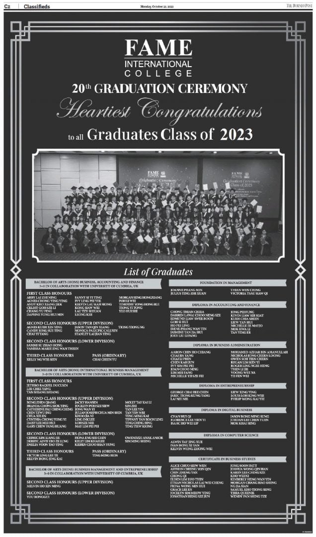 FAME International College 20th Graduation Ceremony - FAME ...